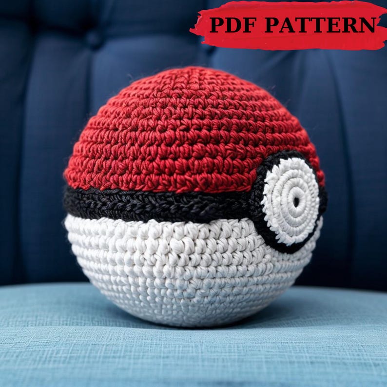 Crochet Pokeball Pattern PDF Beginner-friendly Digital Tutorial, Easy ...