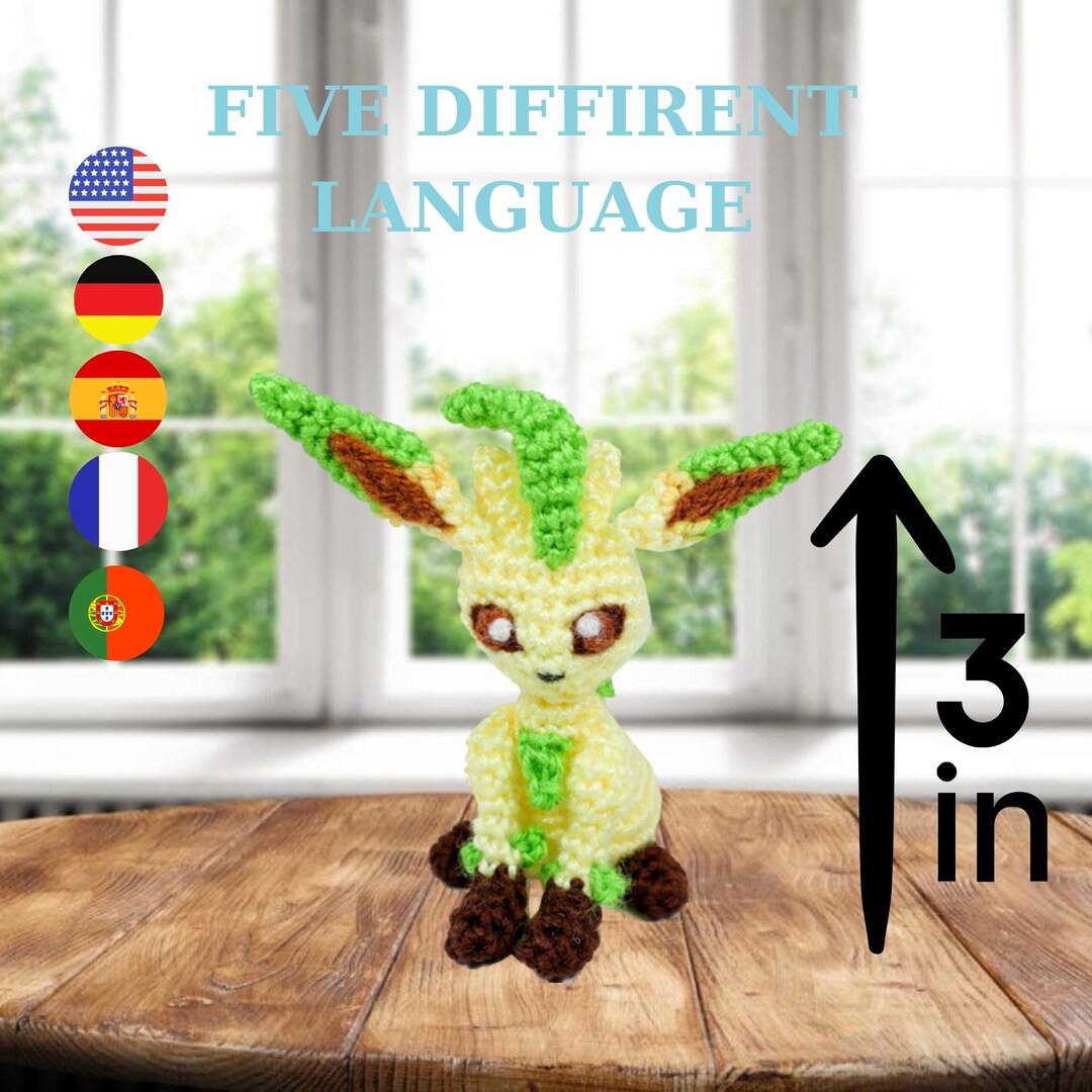 Leafeon Amigurumi Crochet Pattern – Cute Kawaii Grass-type Pokemon ...
