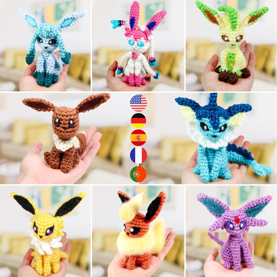 Eevee Evolution Crochet Pattern Set Amigurumi Eeveelution PDF Sylveon ...