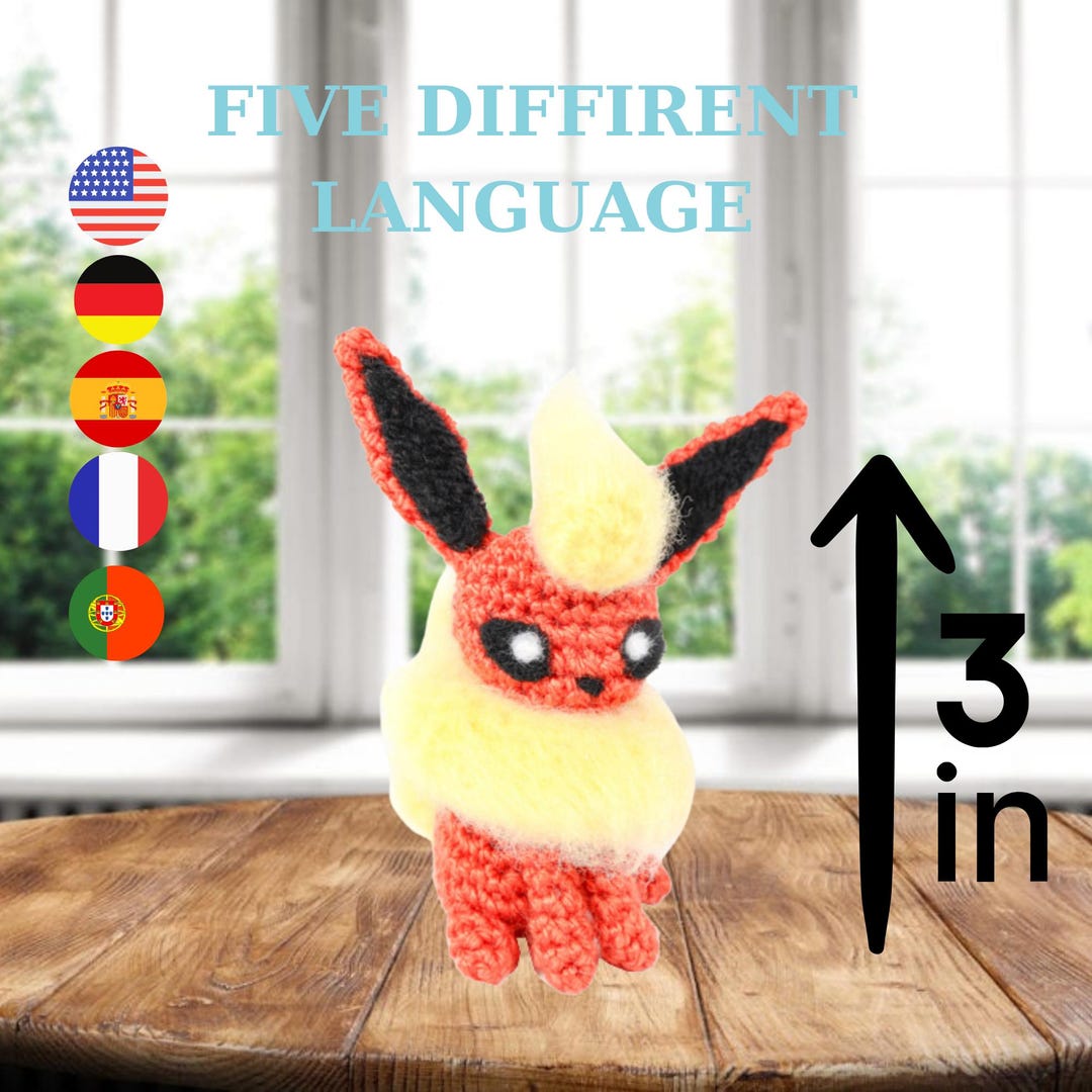 Flareon Amigurumi Crochet Pattern – Cute Fire-type Pokémon Plush PDF ...
