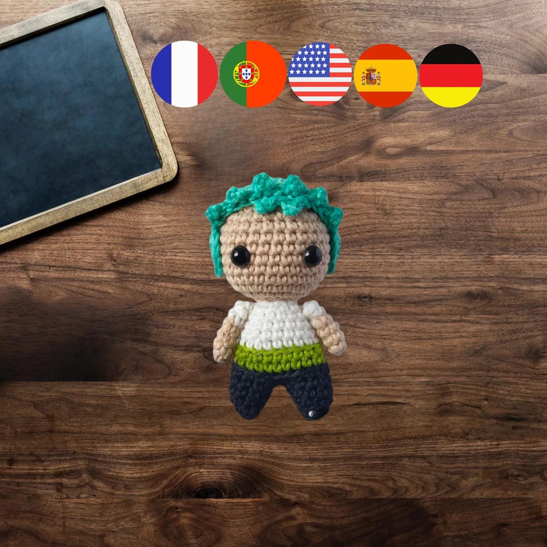 Zoro Crochet Pattern PDF, Amigurumi Zoro Doll, One Piece Crochet ...