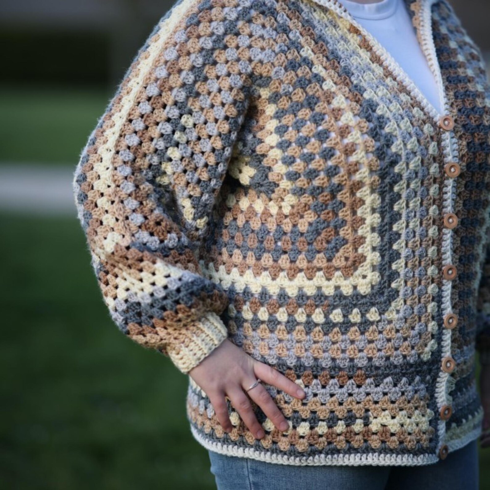 Granny Square Crochet Cardigan Pattern Vintage-inspired, Beginner ...