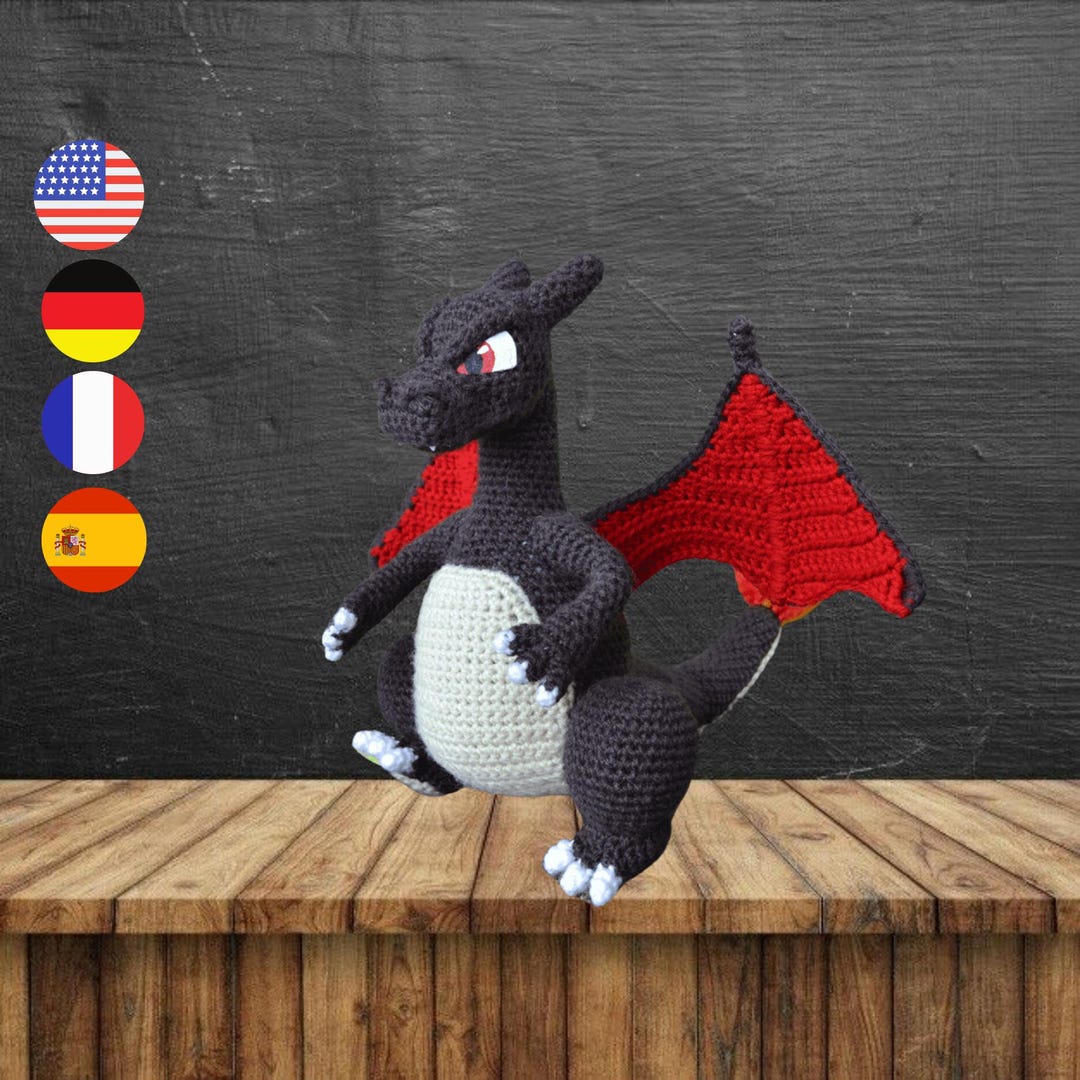 Mega Black Charizard Amigurumi Crochet Pattern - Pokemon Crochet ...