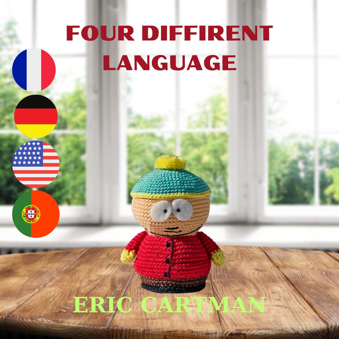 South Park Eric Cartman Amigurumi Pattern – Crochet PDF, DIY Plush Toy ...