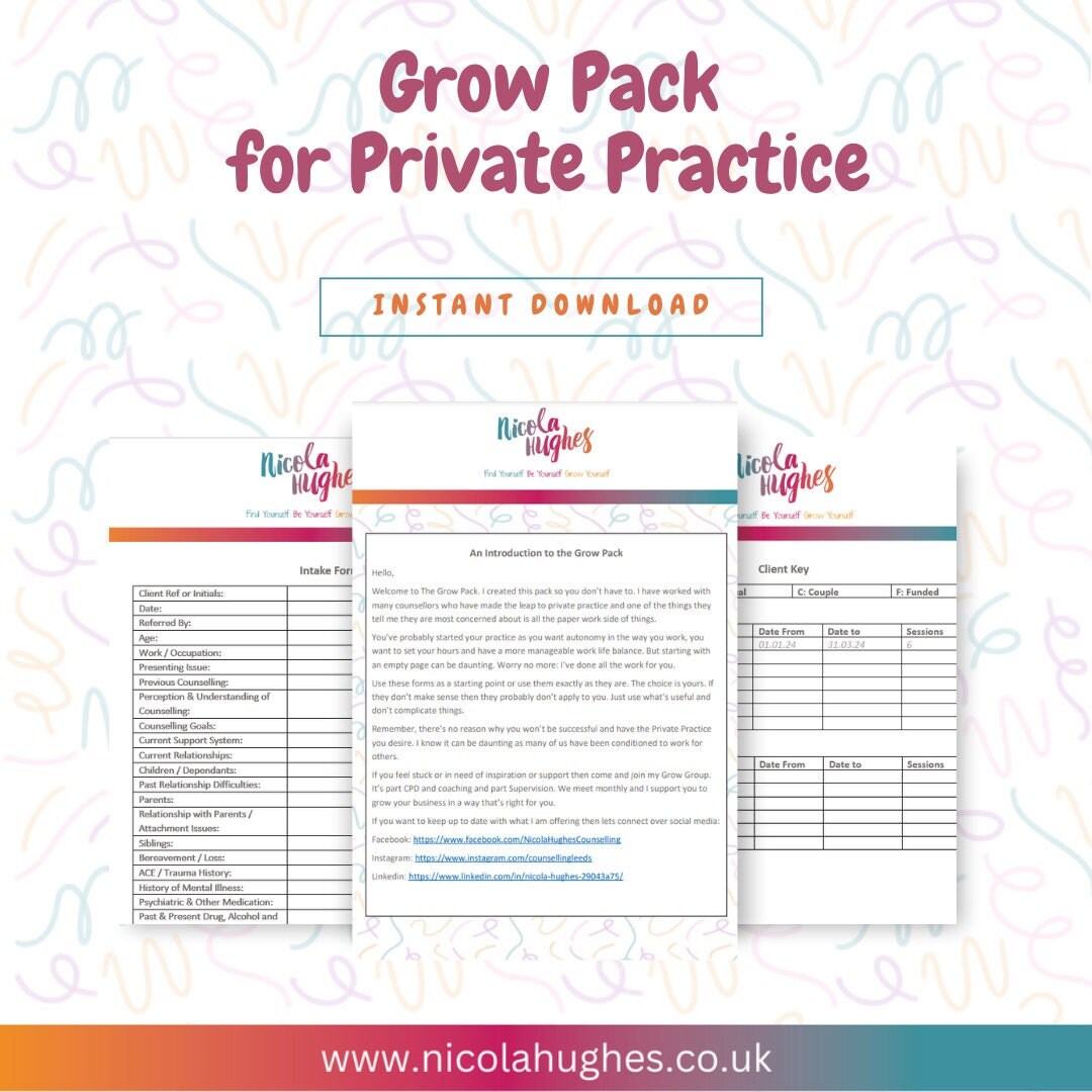 Grow Pack | UK Therapist Business Template Pack | Business Pack ...