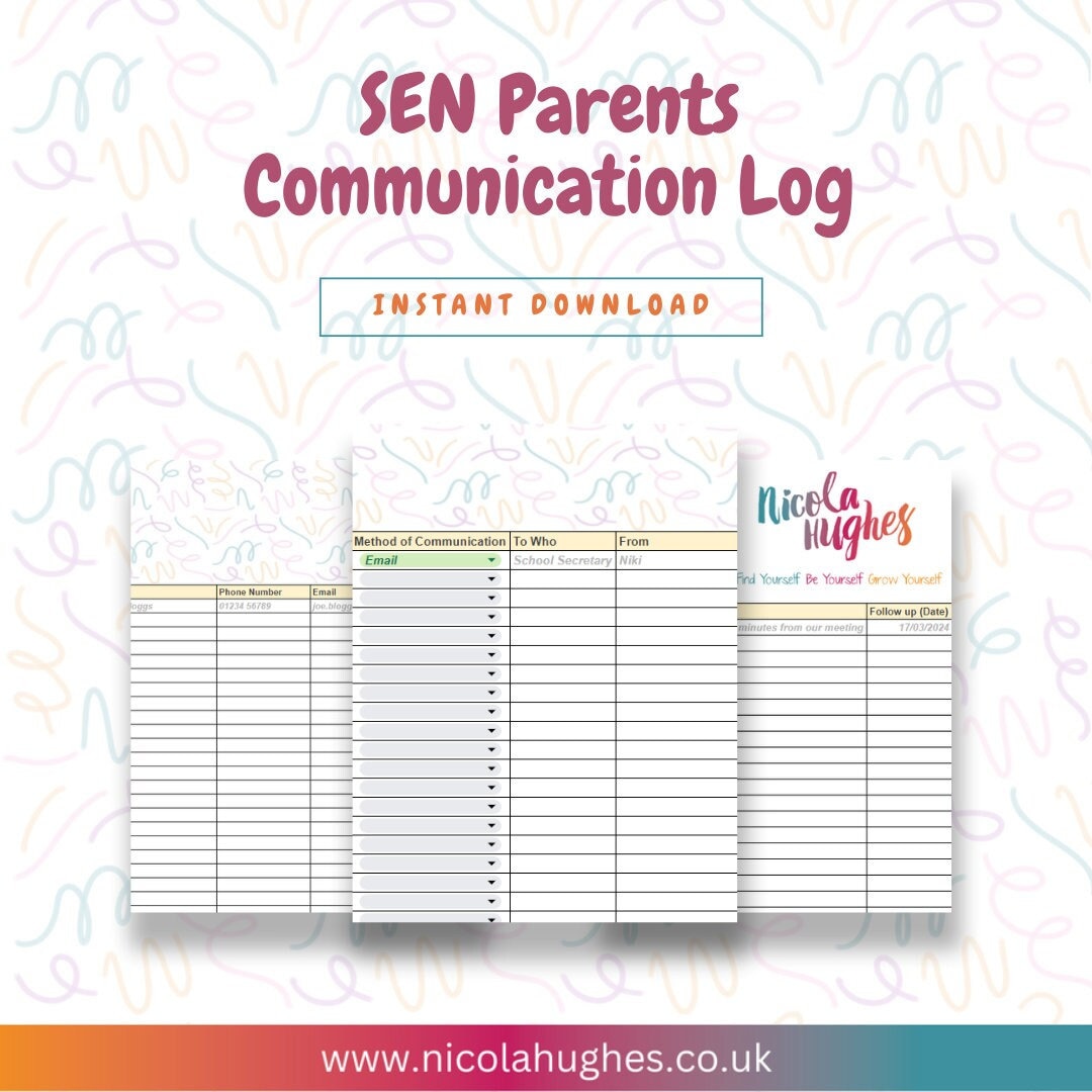 SEN Parents Communication Log | SEN Resources | Tools for SEN Parents ...