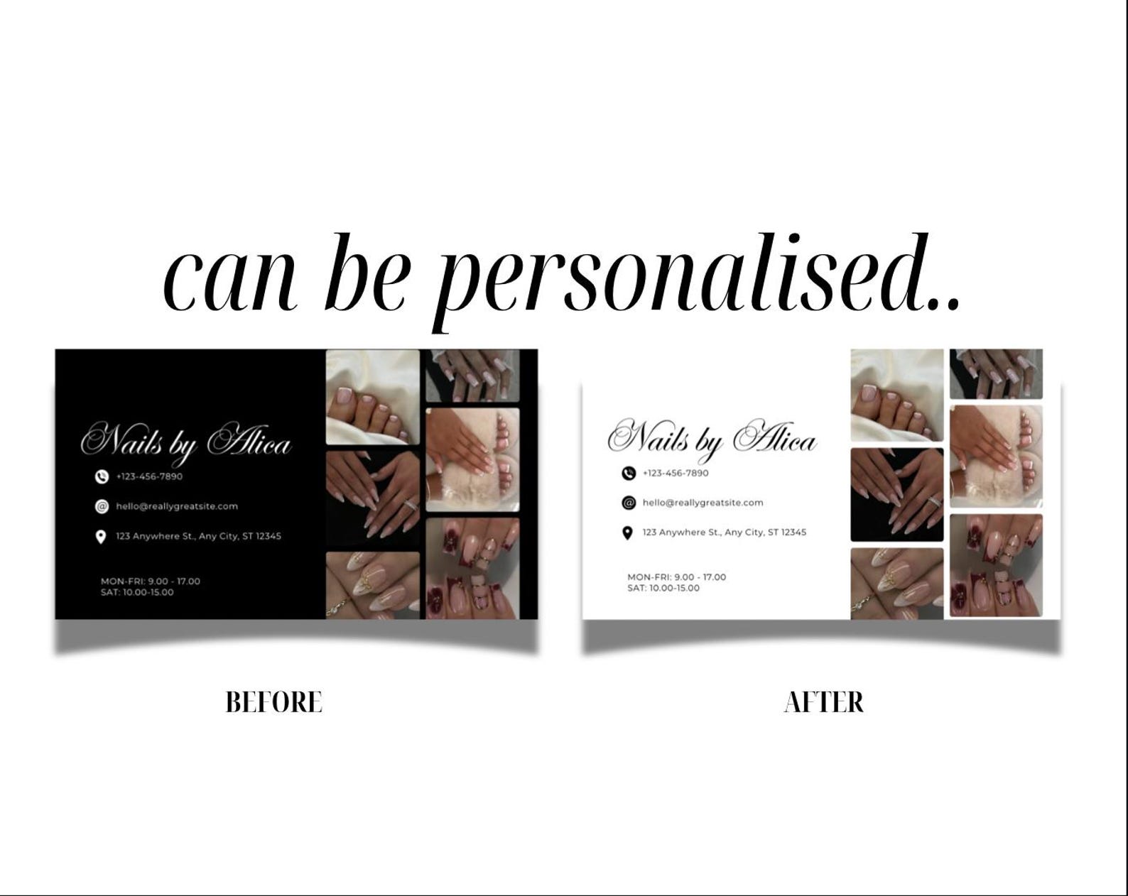 Nail Tech Business Card Template: Salon, Artist, QR Code Canva (digital ...