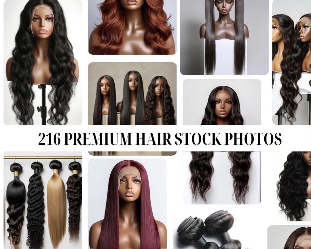Hair Stock Photos: Wigs, Bundles, Extensions, Models (digital Download ...