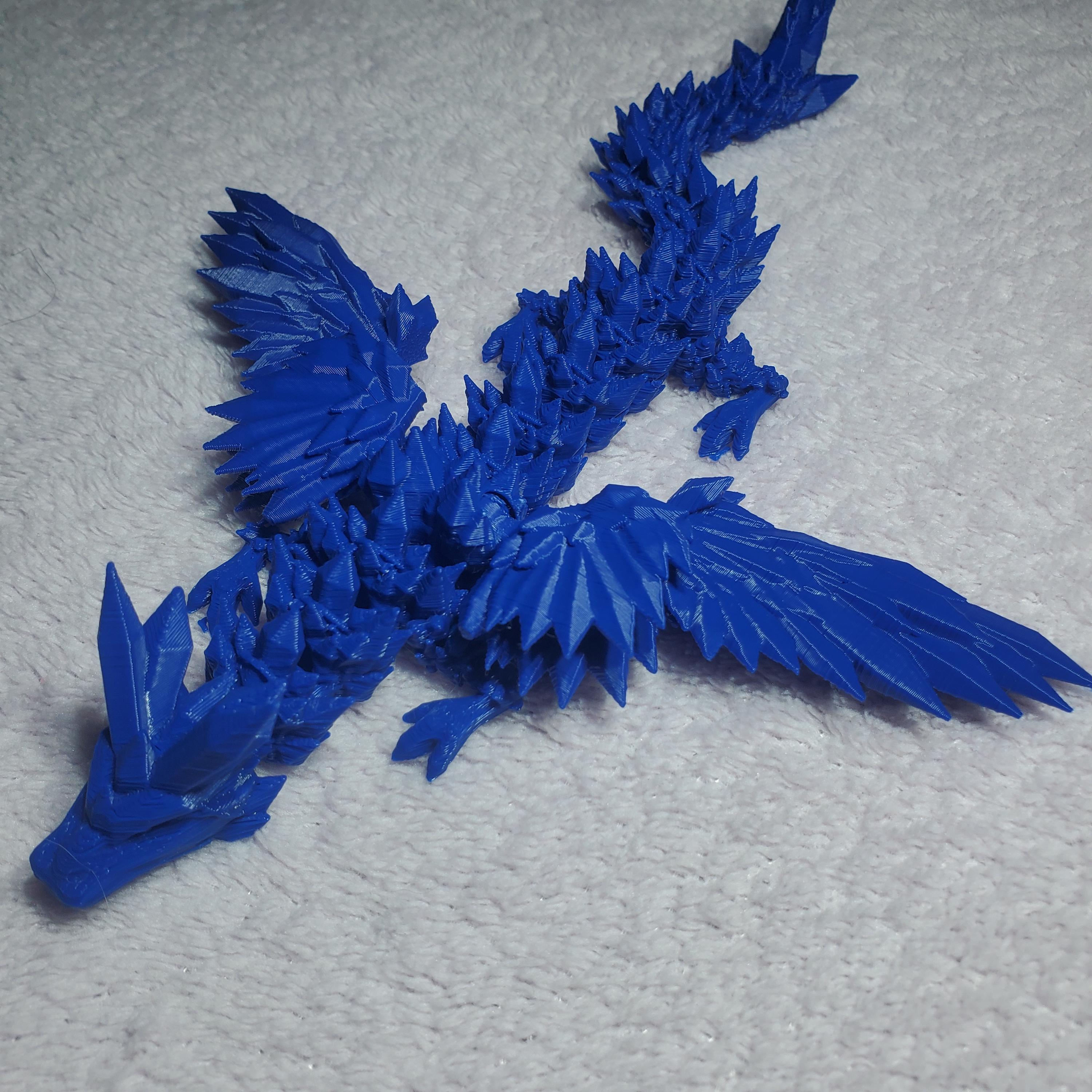 3D Printed Crystal Dragon, 3D Printed Winged Articulated Crystal Dragon ...