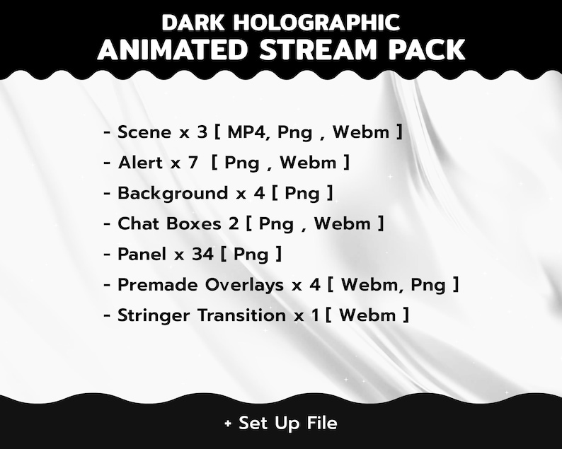 Dark Animated Stream Overlay Package | Holographic Style for Twitch ...