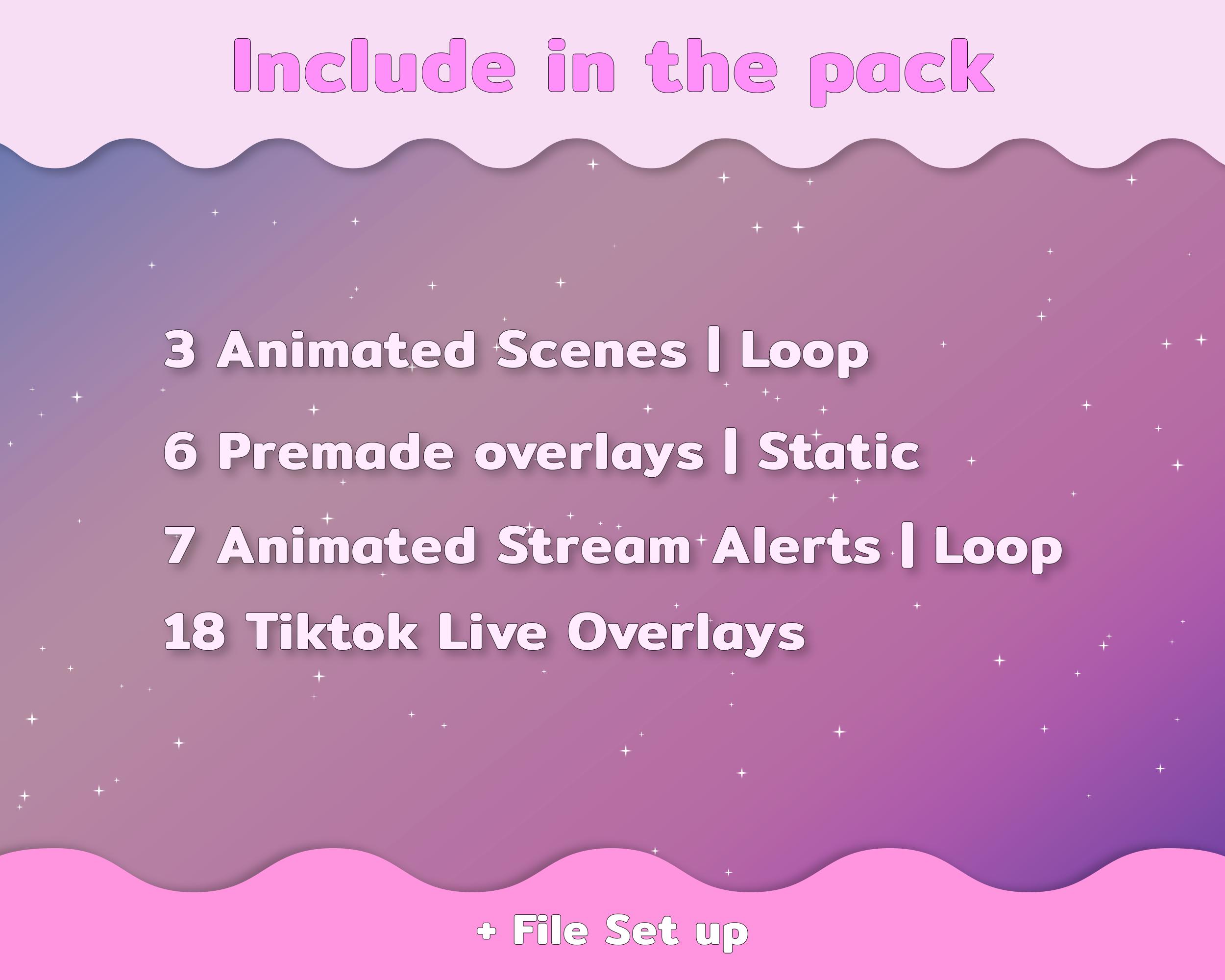 Y2K Pink Tiktok Stream Pack, Animated Vertical Stream Overlay, Instant ...