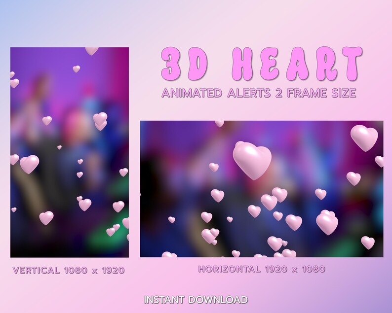 Twitch Alert Pink Heart, Animated Stream Overlay, Tiktok Stream| 2 ...