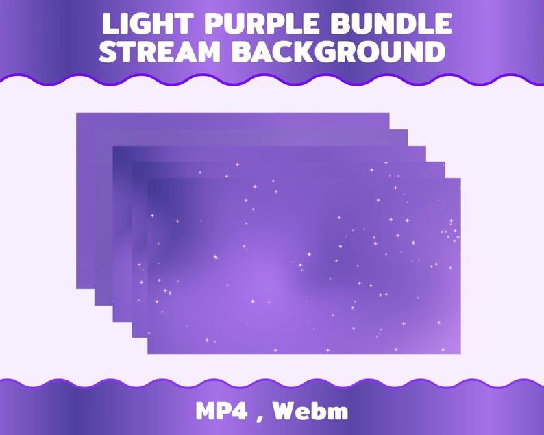 Purple Gradient Stream Background Bundle: Animated Twitch Overlays (MP4 ...