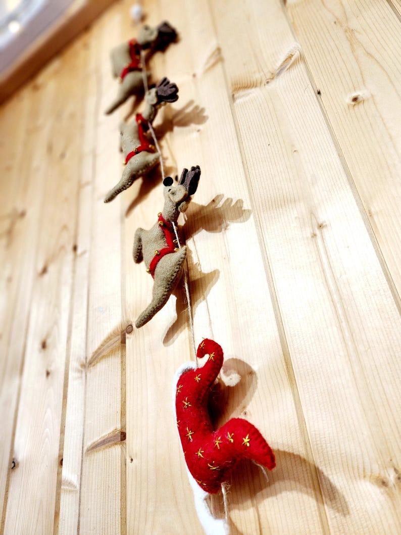 Handmade Felt Reindeer Garland: Festive Holiday Decor - Etsy