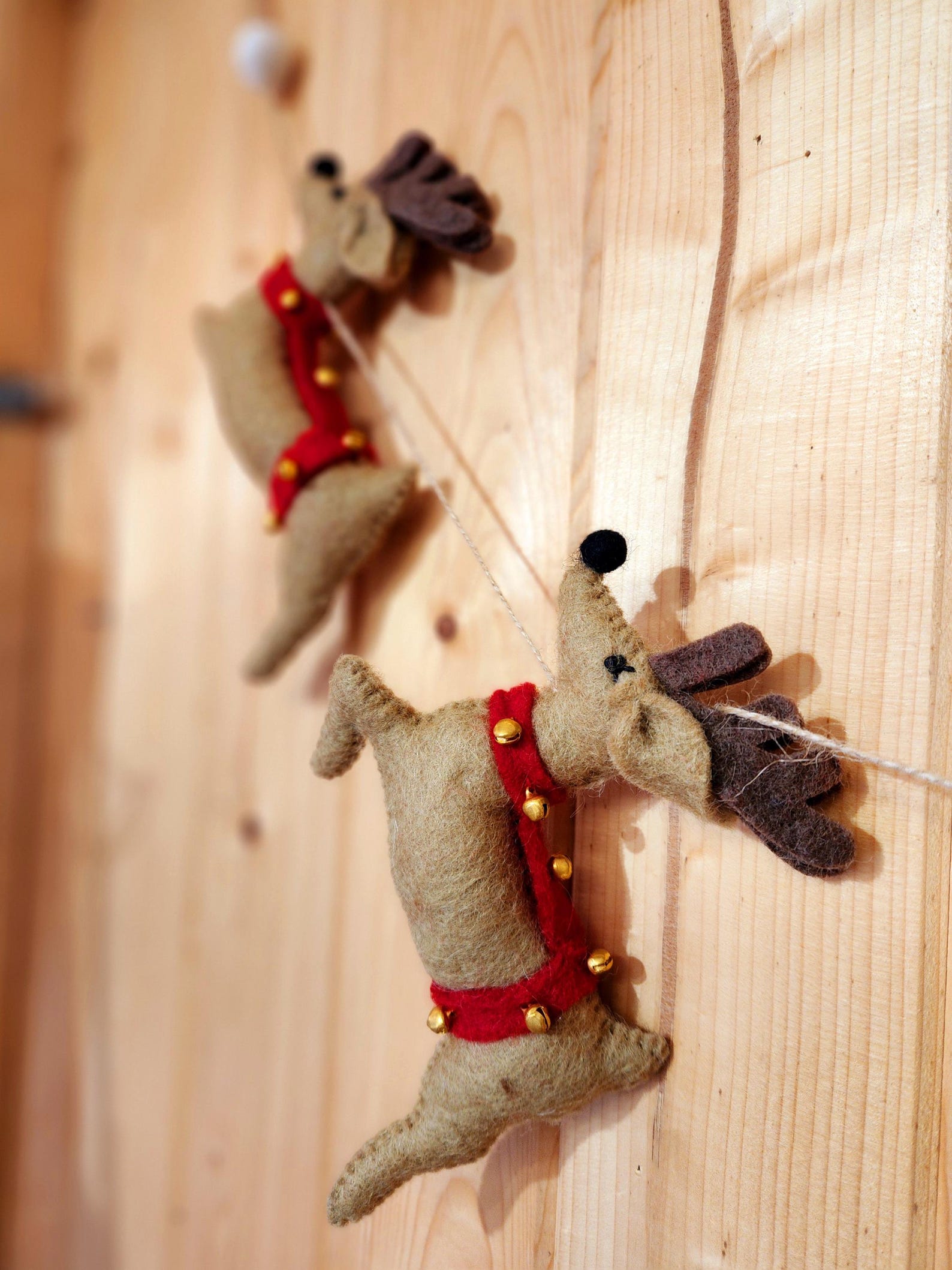 Handmade Felt Reindeer Garland: Festive Holiday Decor - Etsy