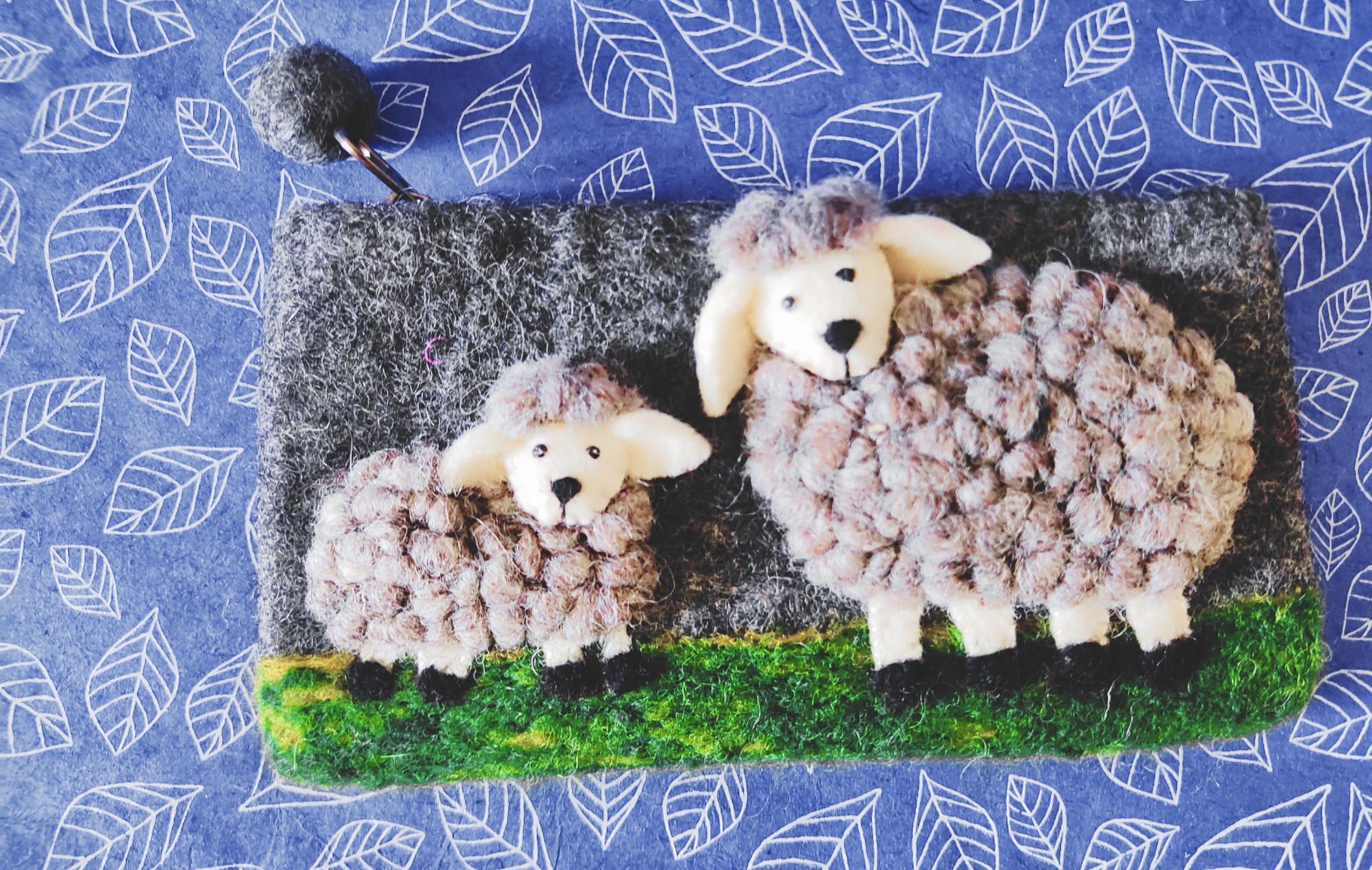 Merino Wool Felt Sheep Purse - Small Embroidered Coin Pouch – Eco ...