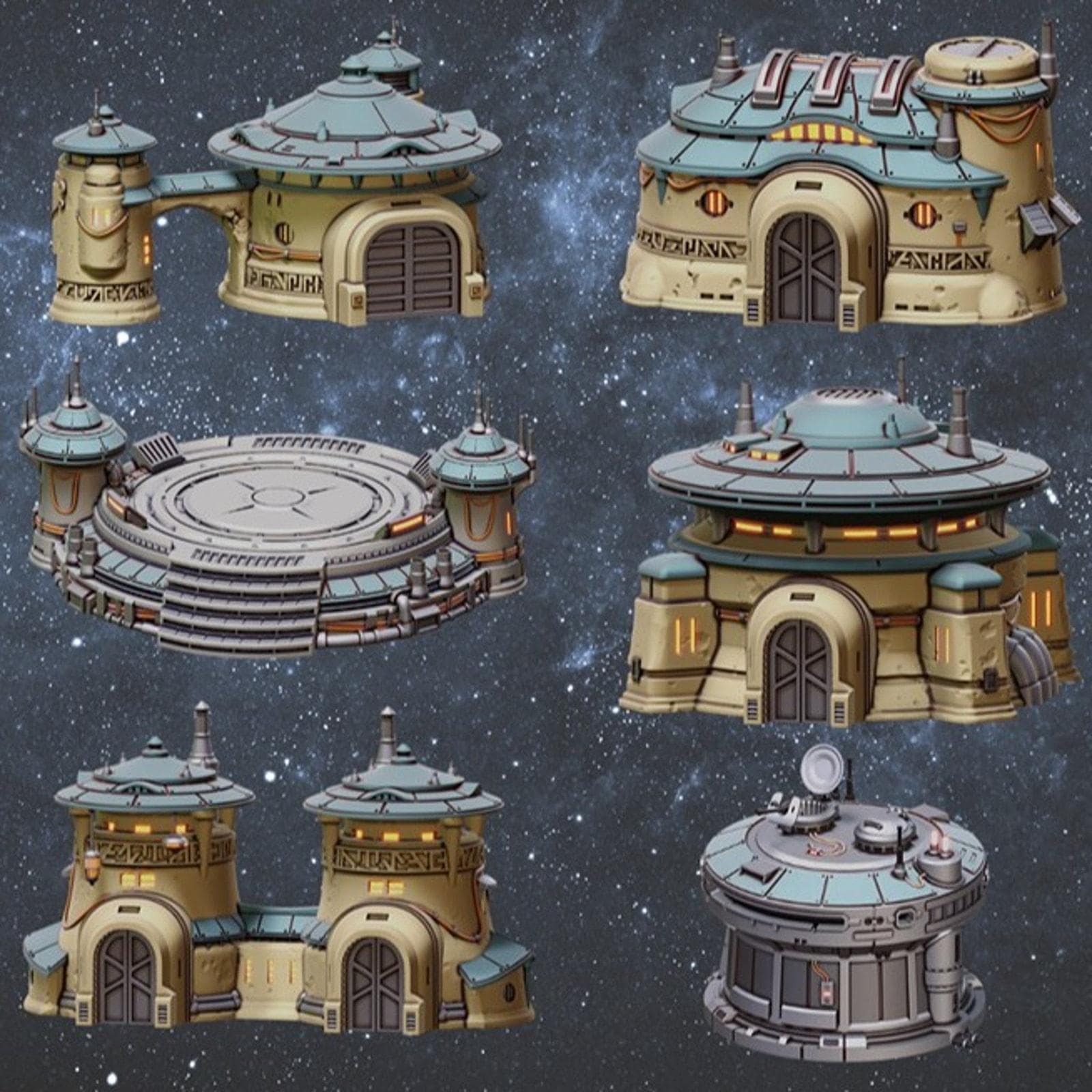 Outer Rim World Terrain – 6 Piece Sci-fi Tabletop Set - Etsy