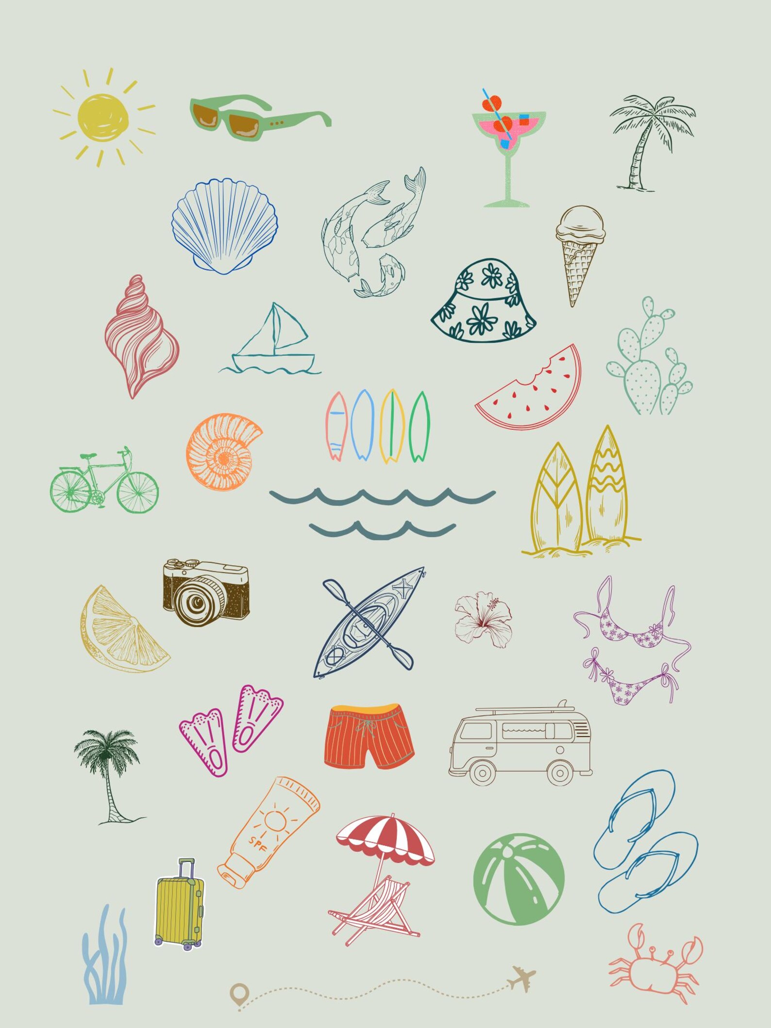 Cute Summer Print, Aesthetic Summer Decor, Summer Vibes Wall Art, Beach ...