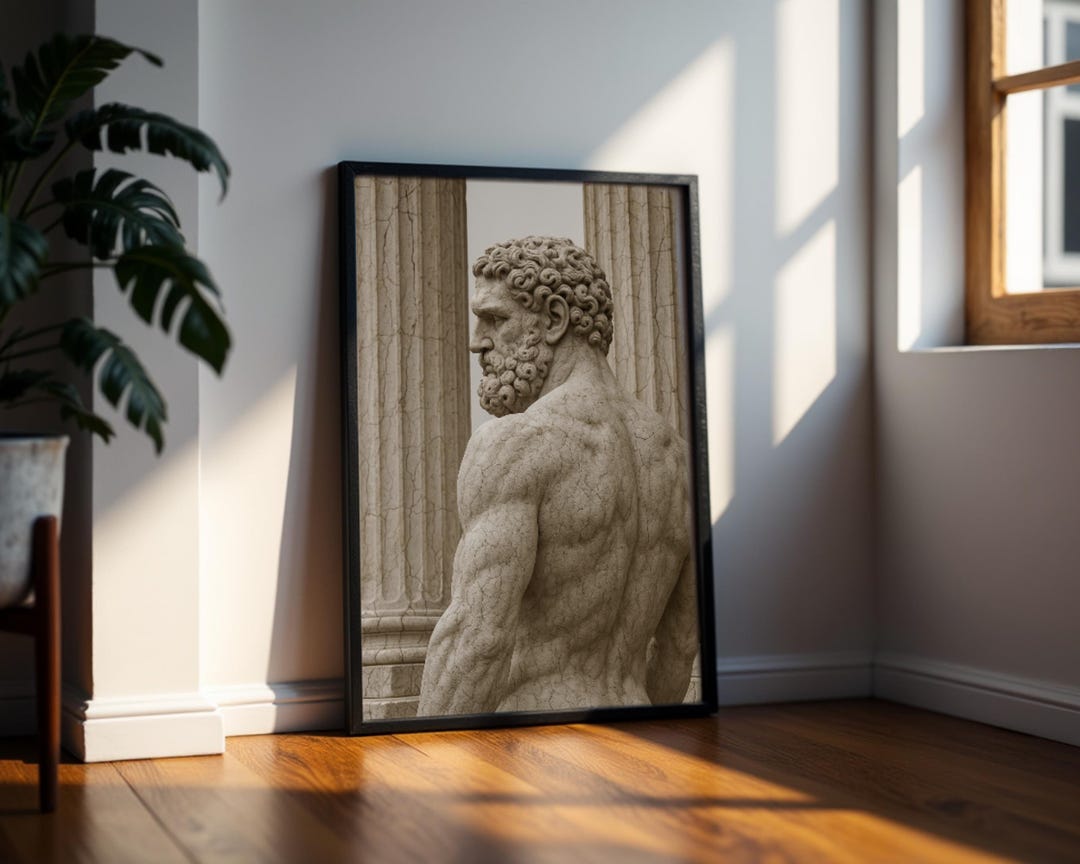 Greek Statue Back View - Stoic Male Strength Wall Art - Classical Nude ...