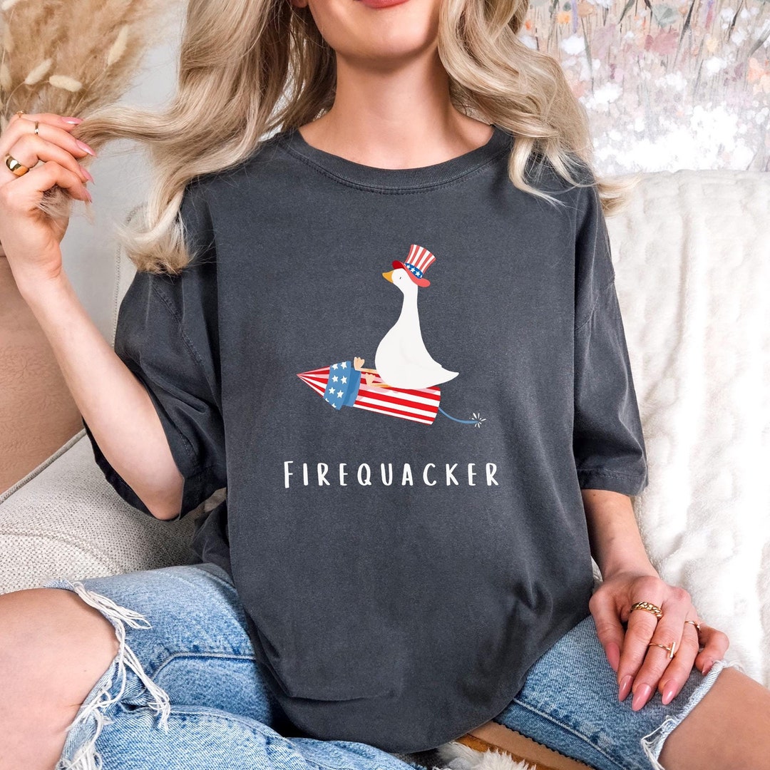 Comfort Colors Firequacker Shirt 4th of July Shirt Funny Goose Shirt ...