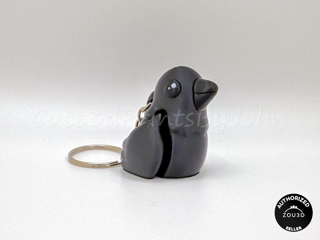 3D Printed Articulated Crow Keychain - Gothic Bird Keyring, Unique ...