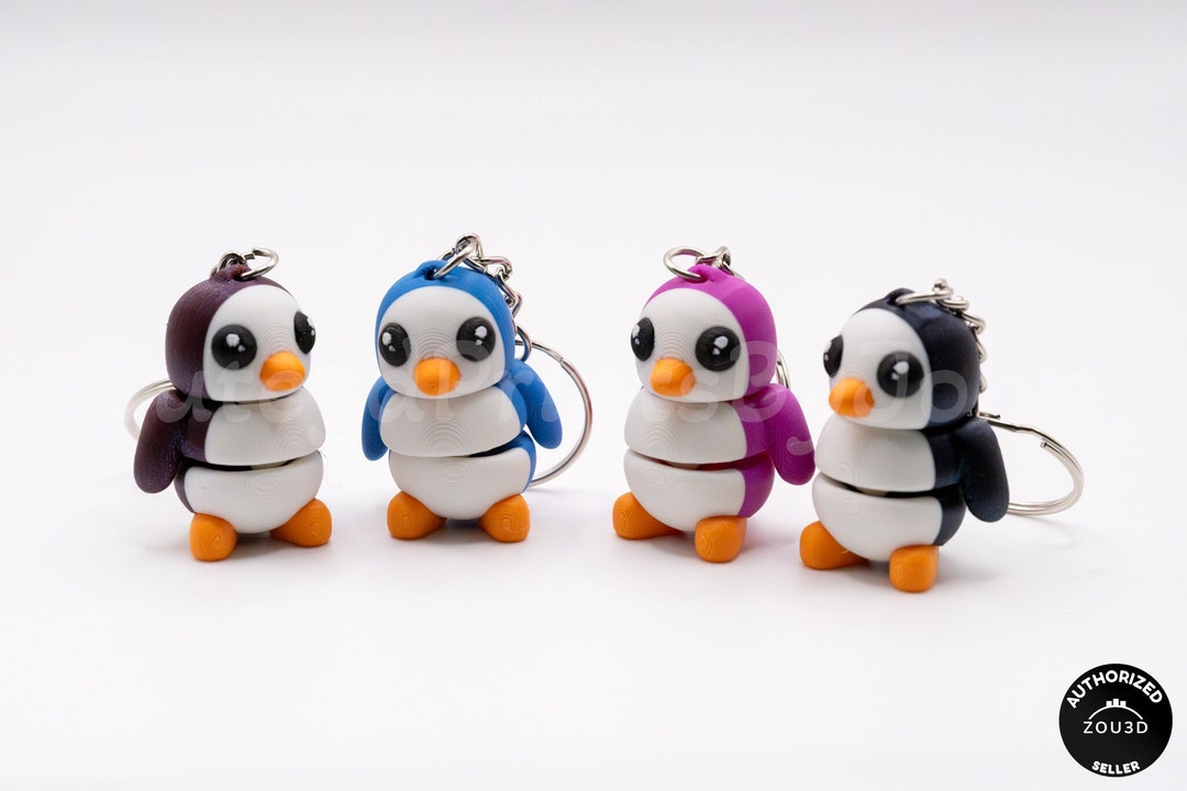 Penguin Articulated Fidget Toy Keychain - Etsy