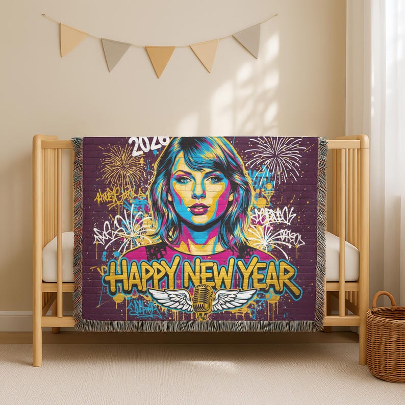 Manta Taylor de Ano Novo em Tecido | Swift, Feliz 2026 - Etsy Portugal