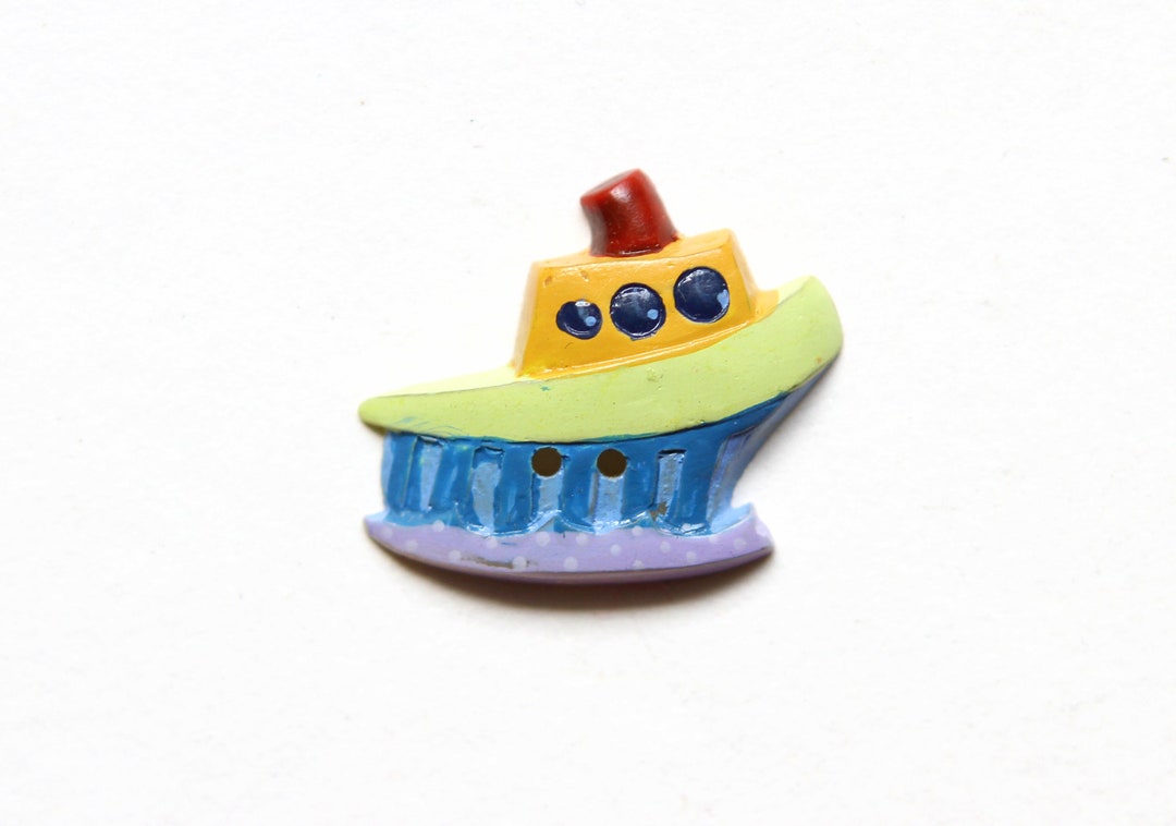Boat Button, Boat Goofy Button, Tugboat Realistic Button, Tugboat ...