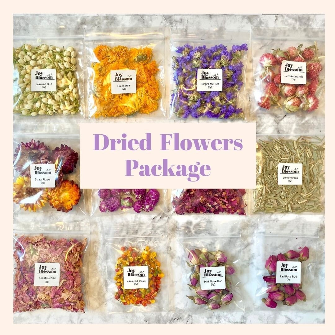 Dried Flowers Petals Bag Package for DIY Material Bath Resin Soap ...
