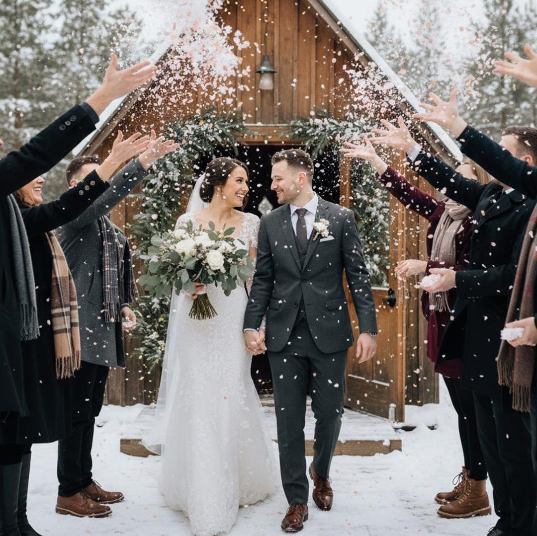 Wedding Confetti: Biodegradable White Snow & Dried Flower Petals for ...