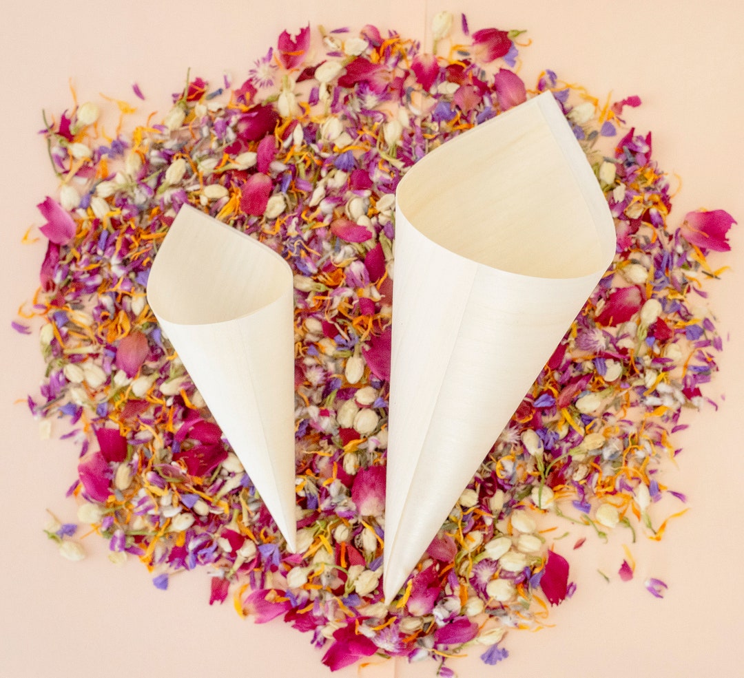 Wedding Confetti Cones Pinewood Confetti Cones Biodegradable Cones ...