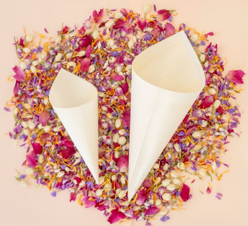Wedding Confetti Cones Pinewood Confetti Cones Biodegradable Cones ...