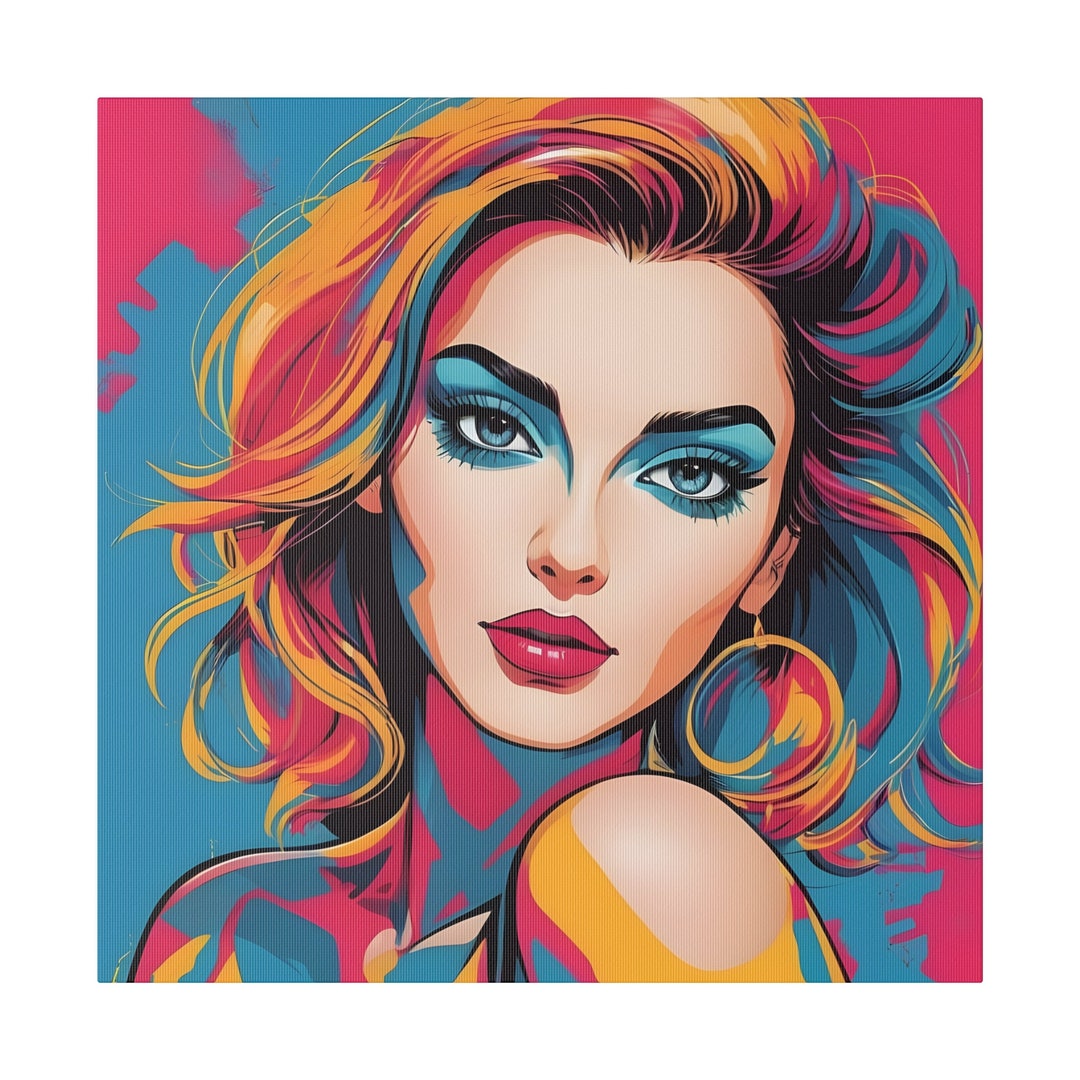 Colorful Woman Portrait Pop Art Style - Etsy