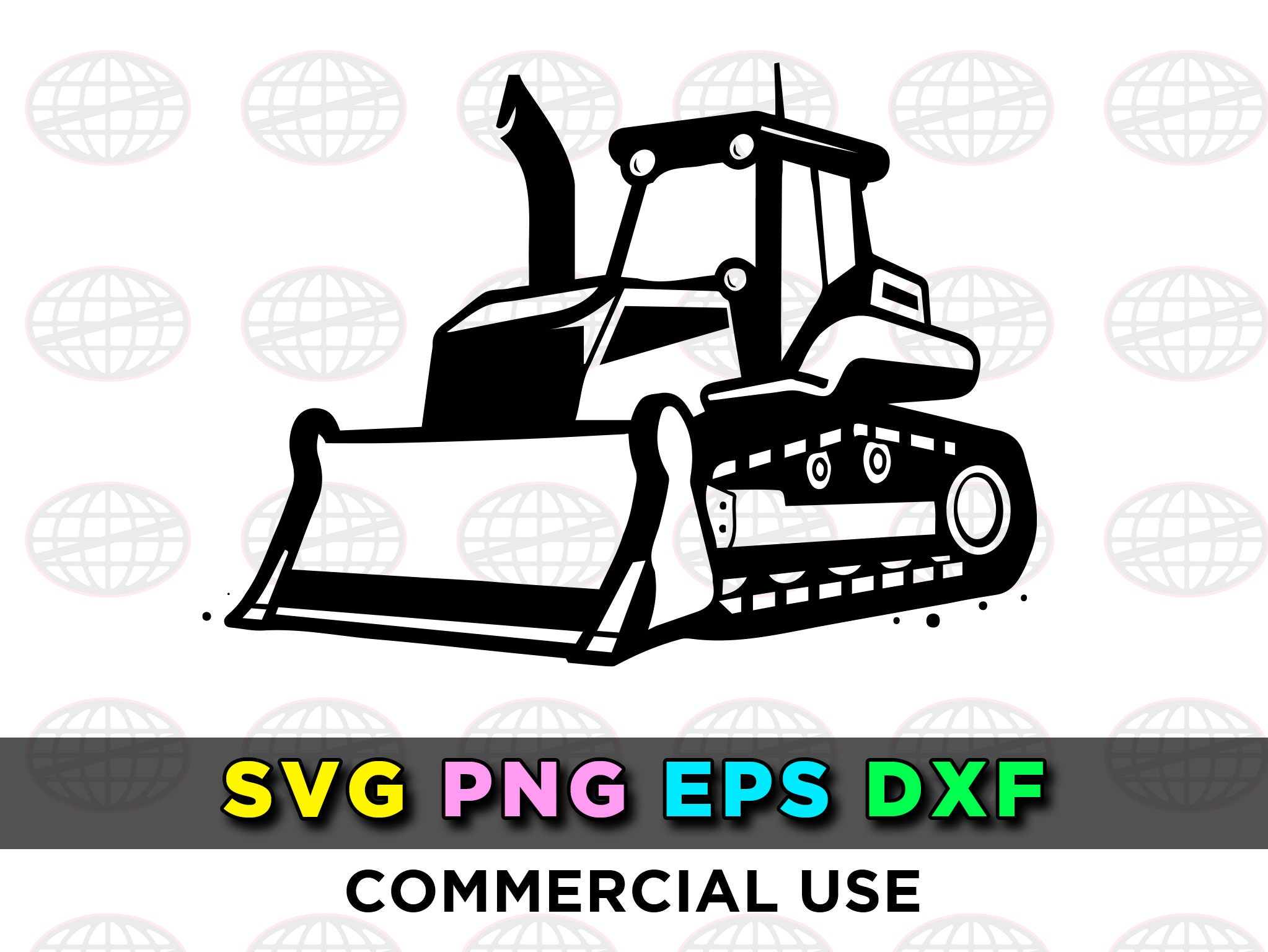 Bulldozer Logo SVG Clipart Files for Silhouette Cricut Construction ...