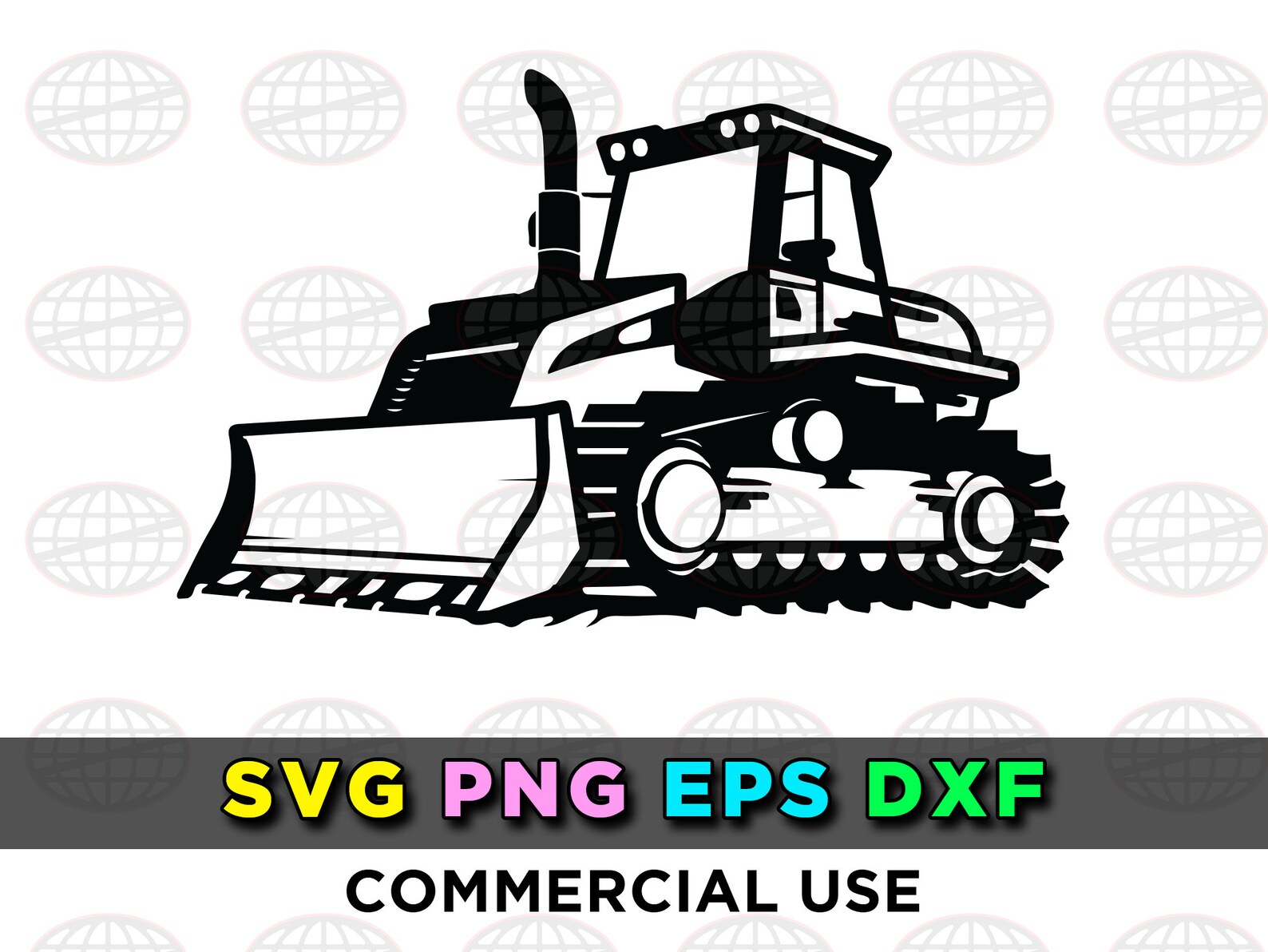 Bulldozer Logo SVG Clipart Files for Silhouette Cricut Construction ...