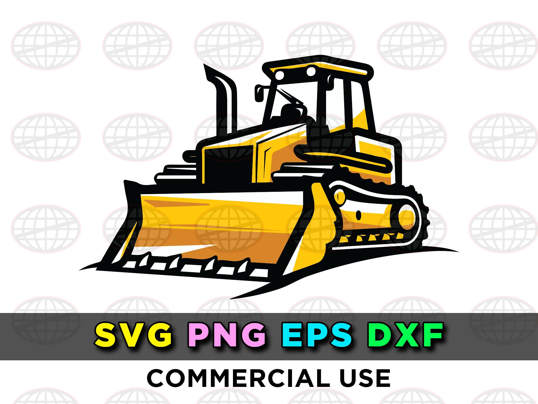 Bulldozer SVG Logo Clipart Files for Silhouette Cricut Construction ...