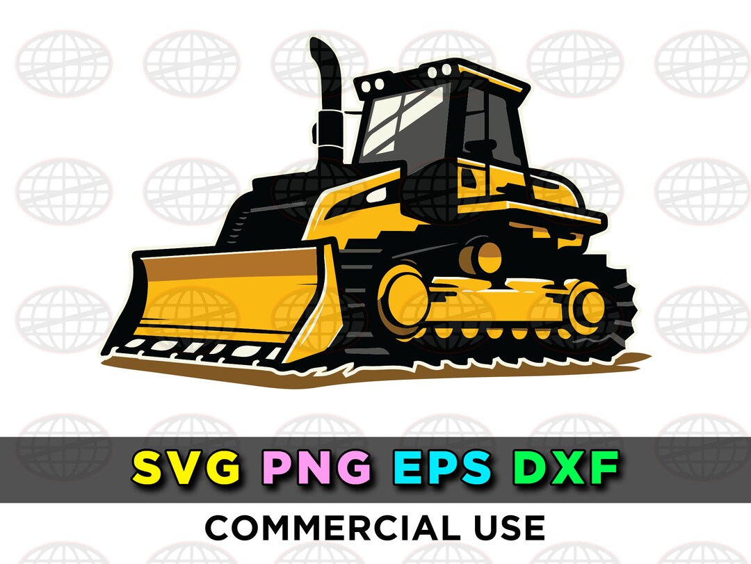 Bulldozer Logo SVG Clipart Files for Silhouette Cricut Construction ...