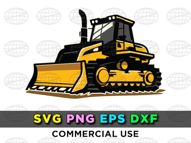 Bulldozer Logo SVG Clipart Files for Silhouette Cricut Construction ...