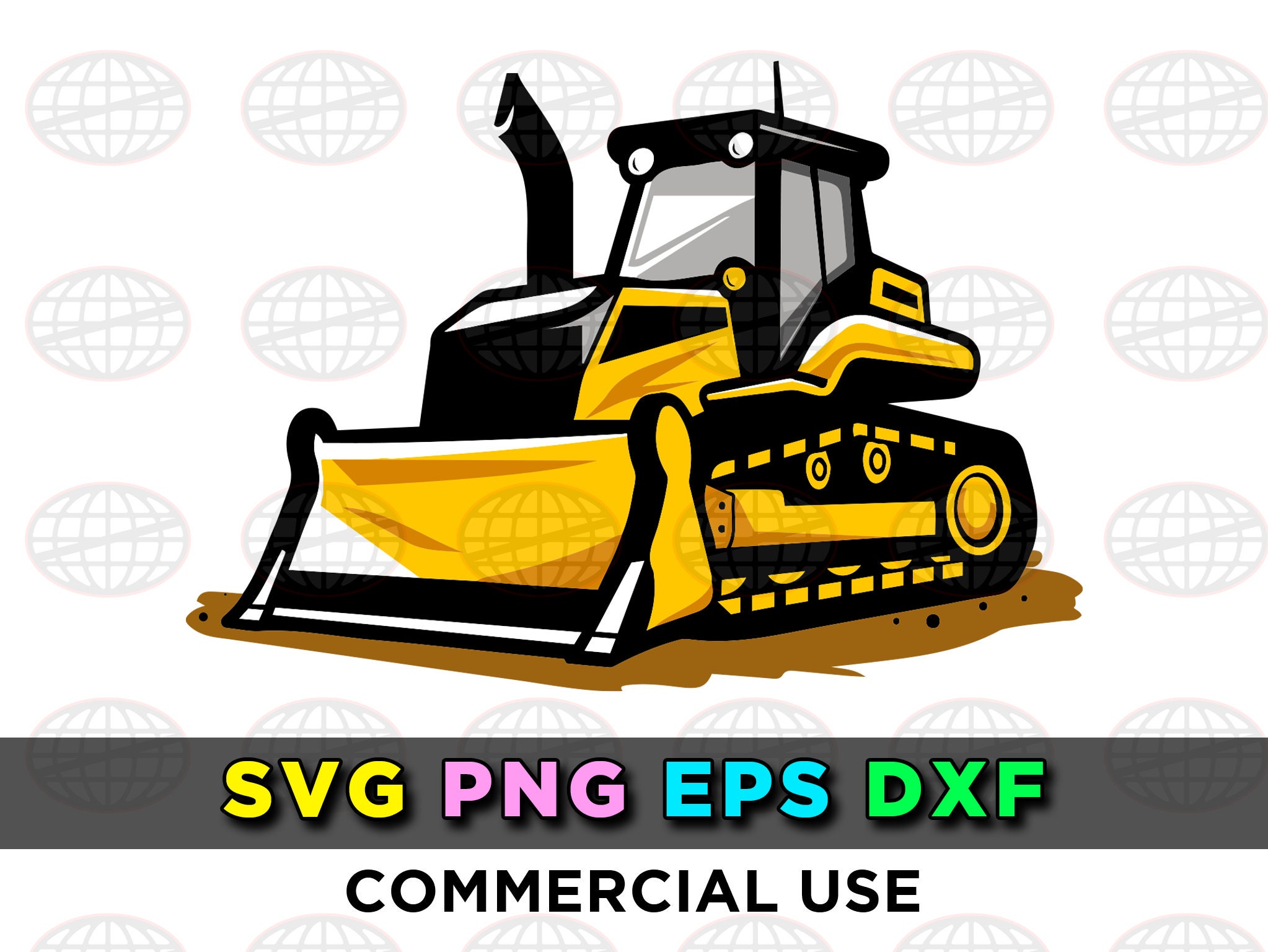 Bulldozer Logo SVG Clipart Files for Silhouette Cricut Construction ...