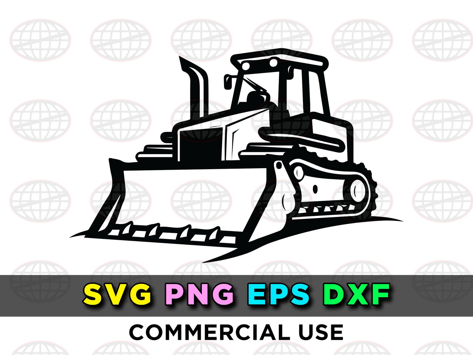 Bulldozer SVG Logo Clipart Files for Silhouette Cricut Construction ...