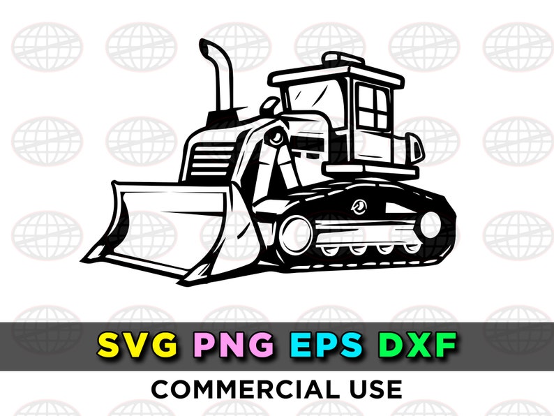 Bulldozer Logo SVG Clipart Files for Silhouette Cricut Construction ...