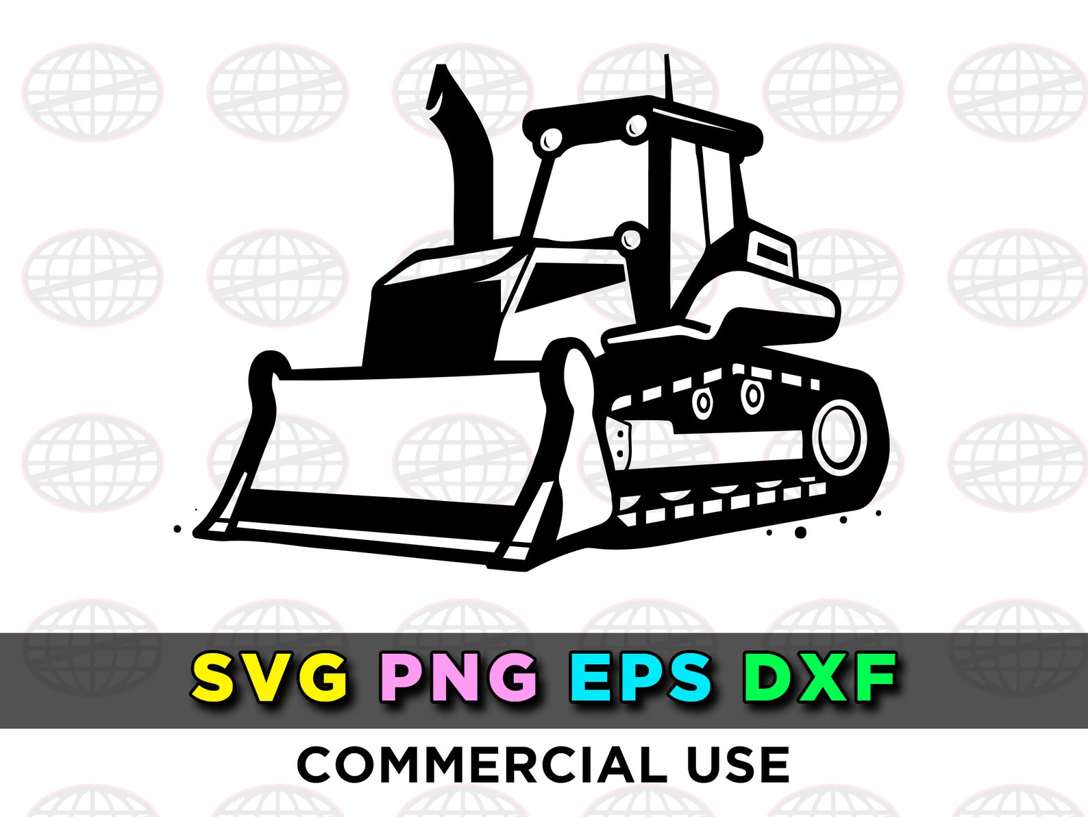 Bulldozer SVG Logo Clipart Files for Silhouette Cricut Construction ...
