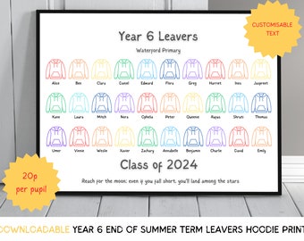 Year 6 Leavers Print, Year 6 Leavers Gift, Year 6 End of School, Year 6 ...