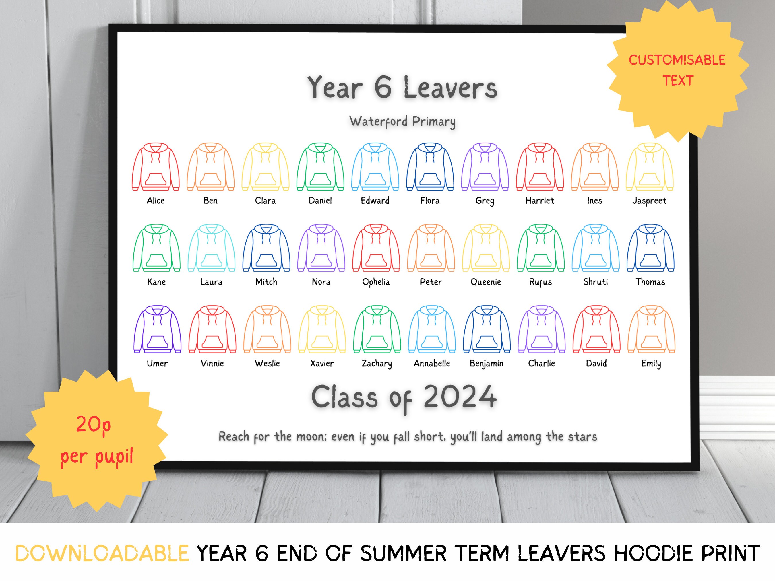 Year 6 Hoodies 2025 Print, Year 6 Leavers Gift, Year 6 End of School ...