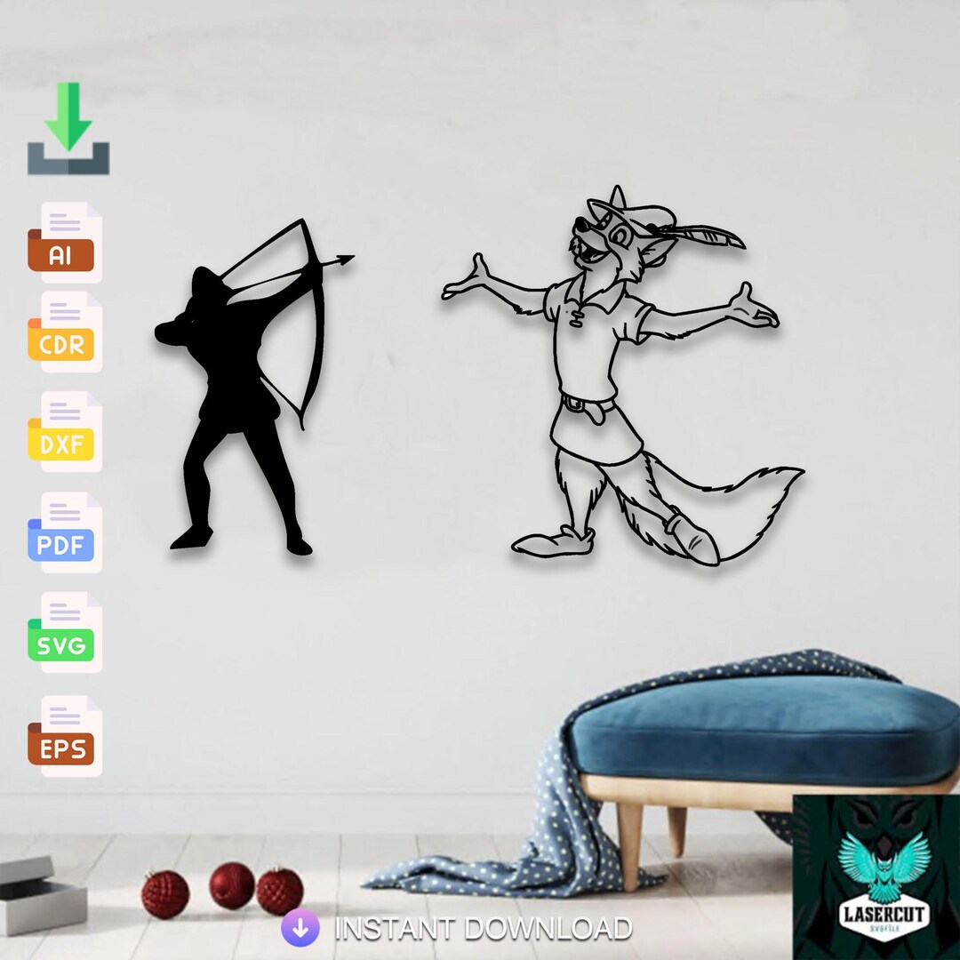 Decoration Robin Hood Cut File, Laser Cut, Svg, Dxf, Glowforge CNC ...