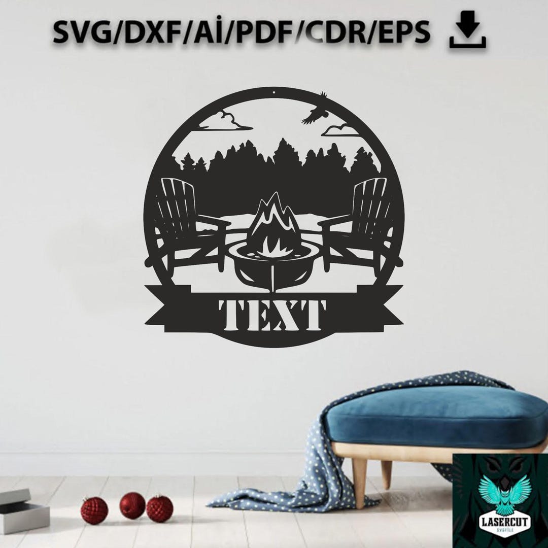 Personalized Campfire Svg Laser Cut Svg Dxf Files Wall Sticker ...