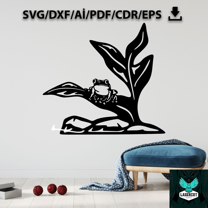Wall Decoration FROG, Laser Cut, Svg, Dxf, Glowforge CNC Cut,pdf, Dxf ...