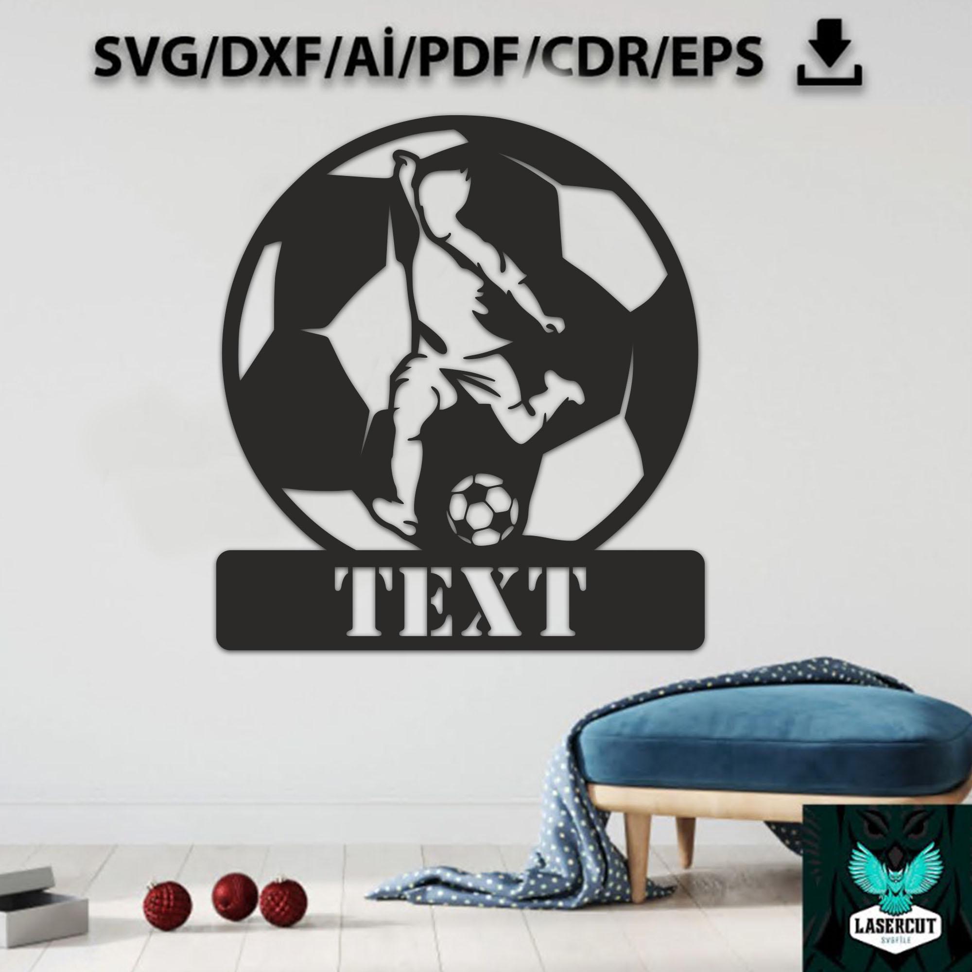 Soccer Monogram Svg File, Laser Cut, Svg, Dxf,plan,cnc Cutting,cnc ...