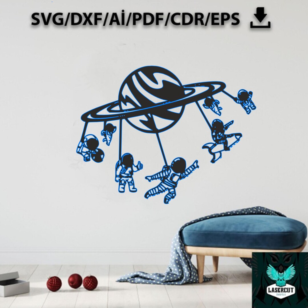Wall Decoration,astronaut, Dxf, Glowforge CNC Cut,pdf, Dxf, Svg Ai Eps ...