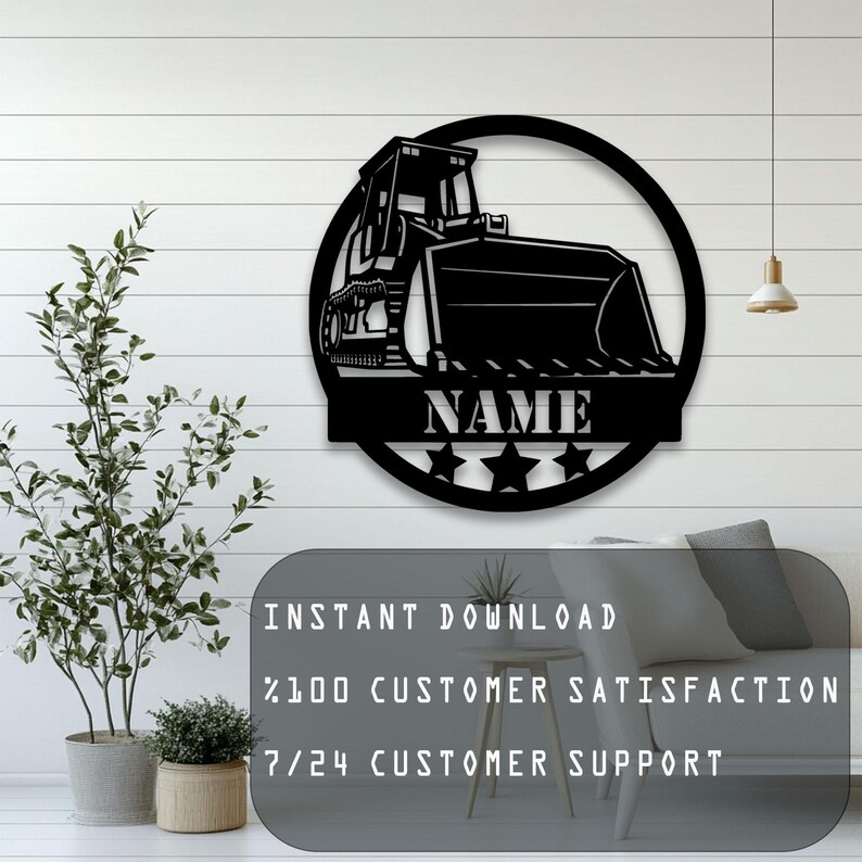 Bulldozer Dozer Design Laser Cut Svg Dxf Files Wall Sticker Engraving ...